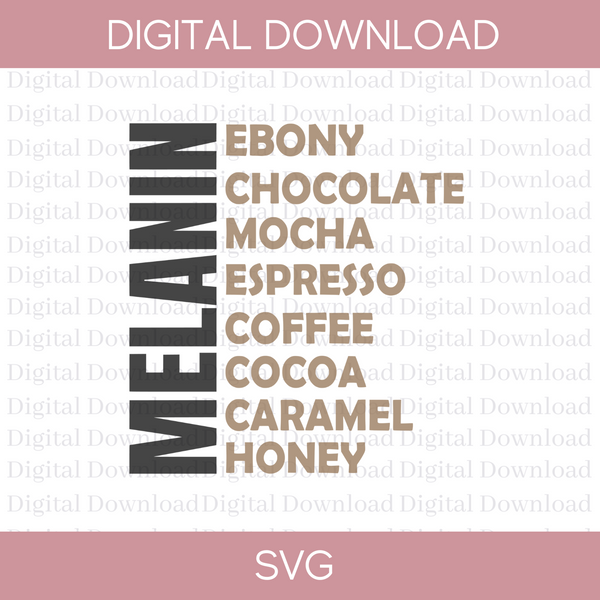 Melanin ebony chocolate mocha espresso coffee cocoa caramel honey svg ...